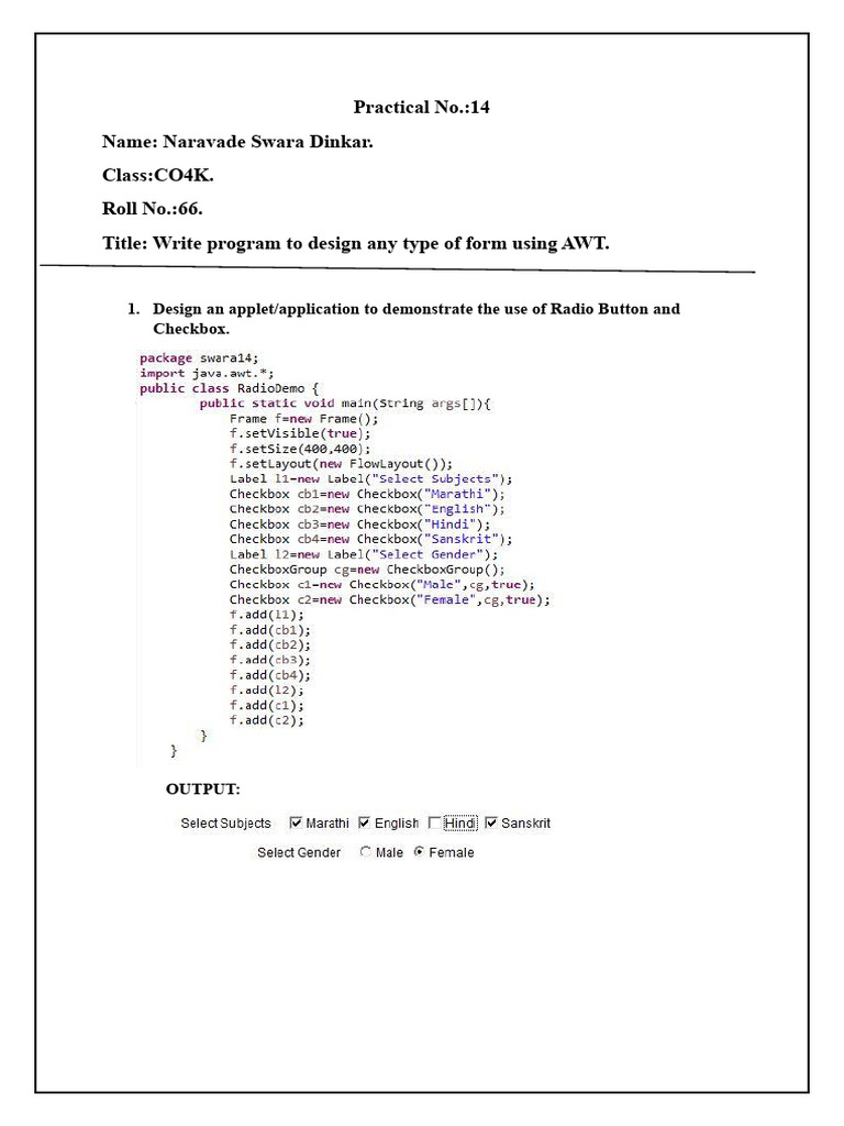 Practical No 14 | PDF
