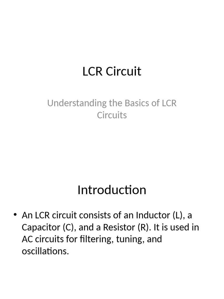 LCR Circuit | PDF
