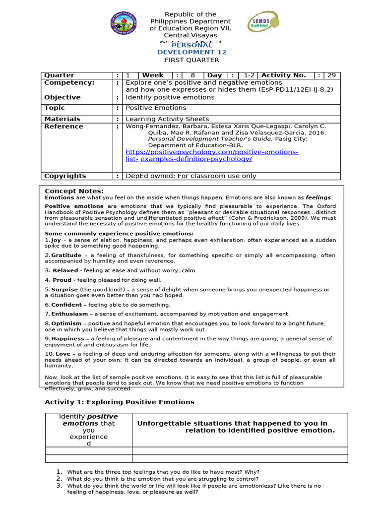 Perdev Week 8 | PDF | Feeling | Emotions