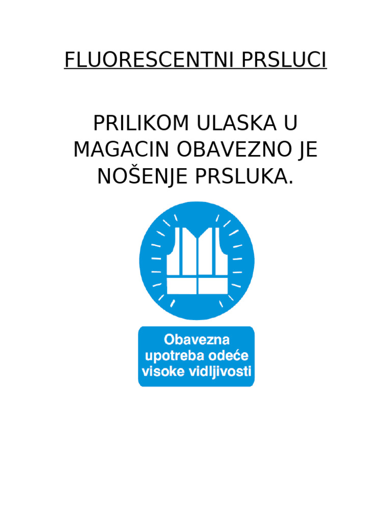 Fluorescentni Prsluci | PDF