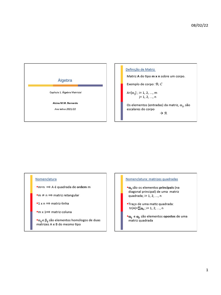 Fundamentos de Álgebra Matricial | PDF | Matriz (Matemática) | Simetria