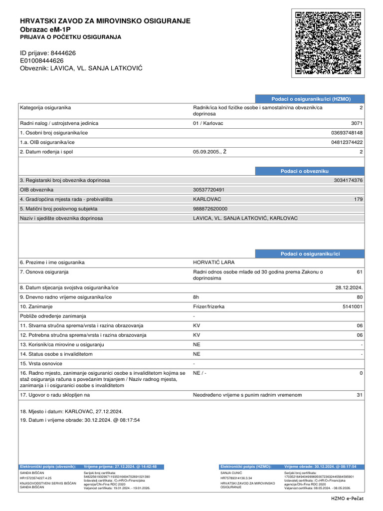 Prijava Horvatić | PDF