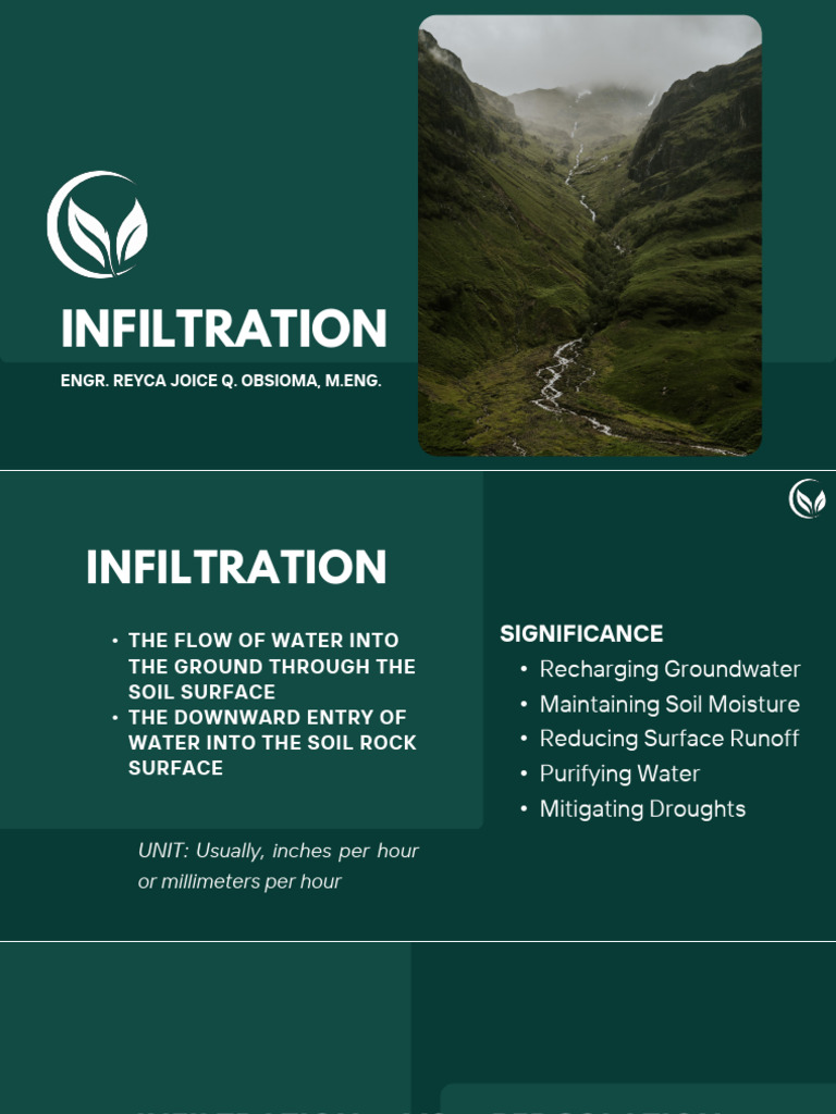 CE326 Introduction To Infiltration | PDF | Soil | Drainage Basin