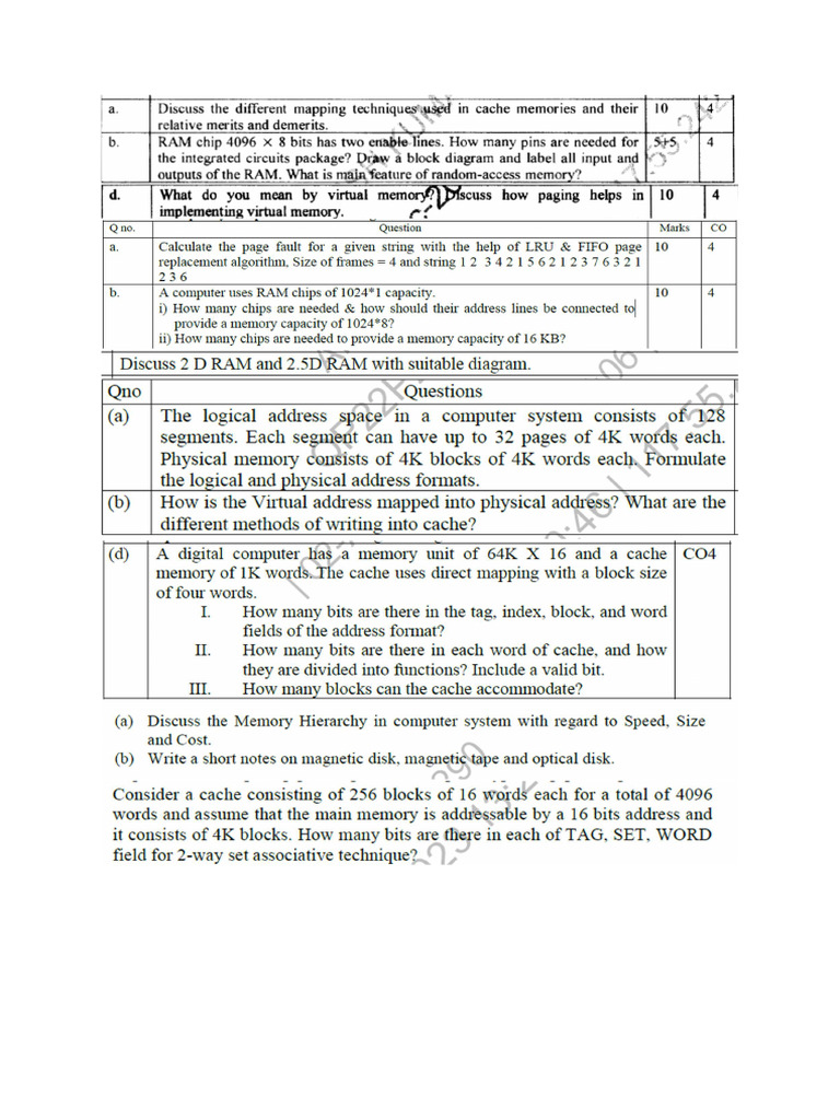 Coa Unit 4 Pyq | PDF
