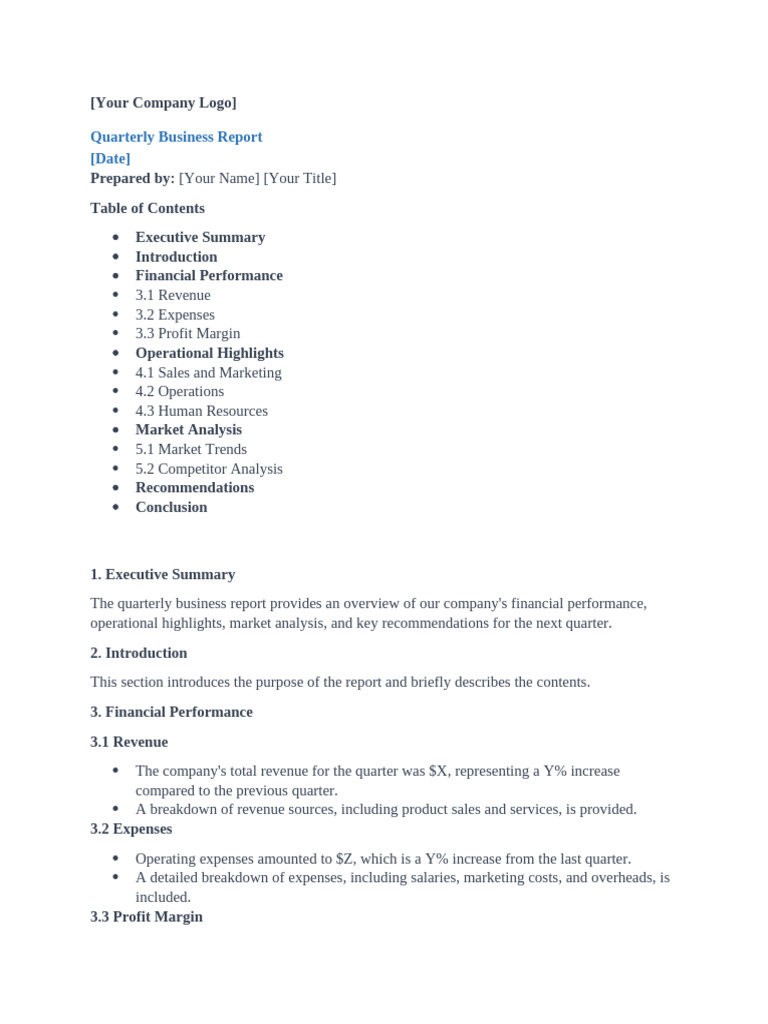 Quarterly Business Performance Overview | PDF | Marketing | Sales