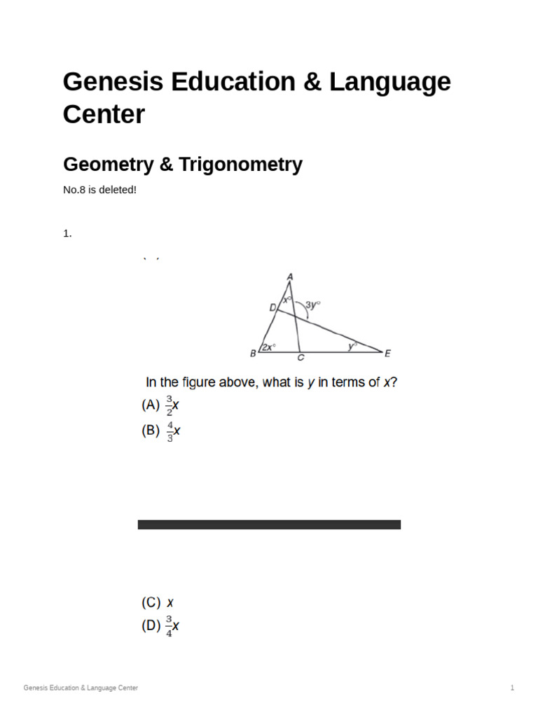 SAT_Math_Geometry & Trigonometry | PDF