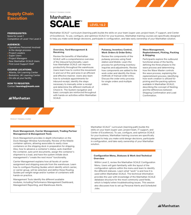 Manhattan SCALE™ Course Brochure | PDF | Computing