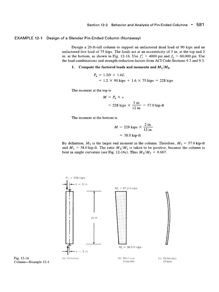 Slender Column Design Problem | PDF