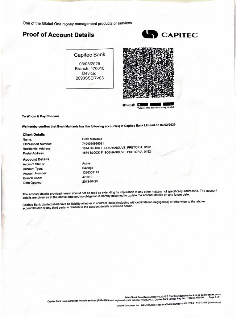 Proof of Account | PDF