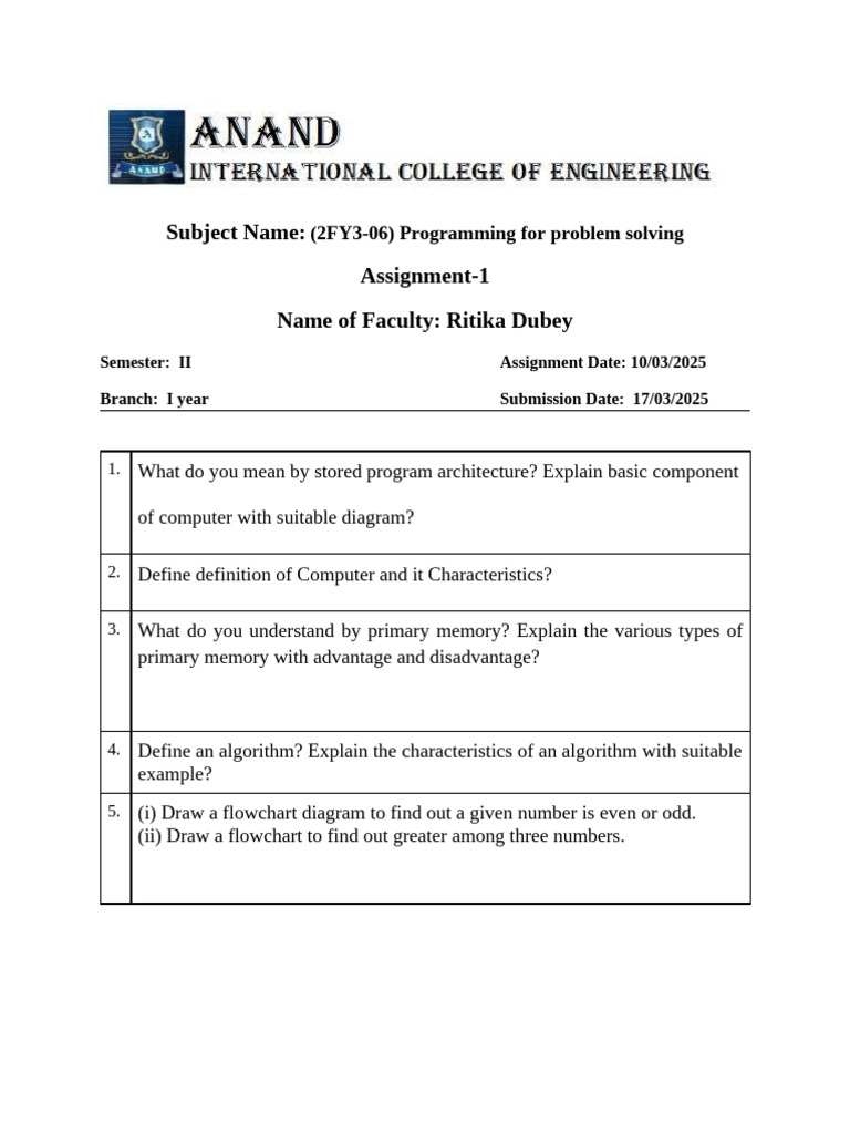 PPS-Assignment 1 | PDF