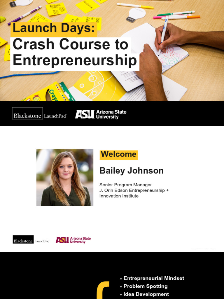 Launch Days Crash Course To Entrepreneurship Spring 2025 | PDF ...