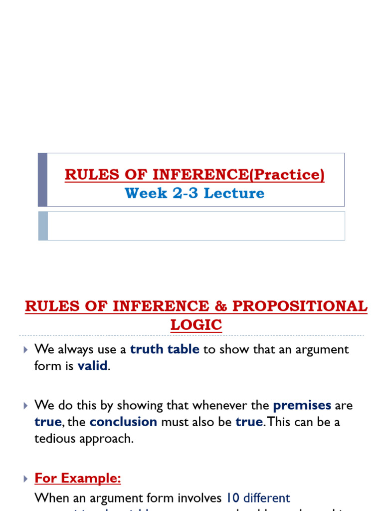 Rules of Inference in Propositional Logic | PDF | Syntax (Logic ...