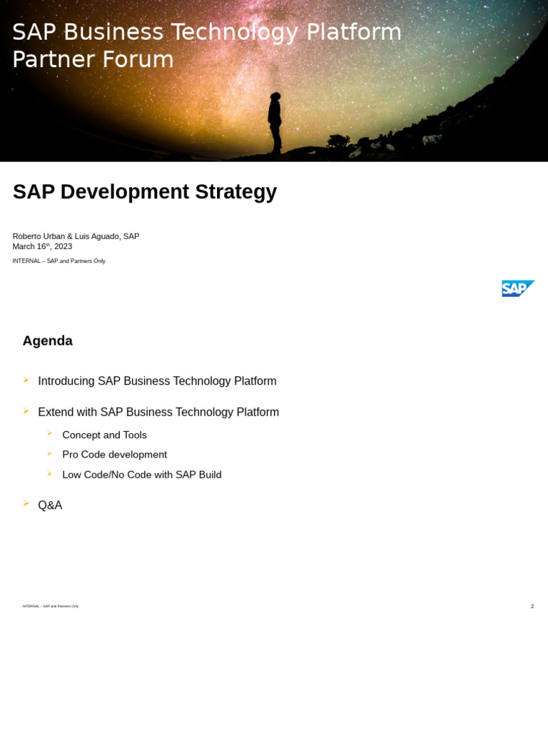 SAP Development Strategy_BTP Partner Forum Bcn_20230316 | PDF | Cloud Computing | Mobile App