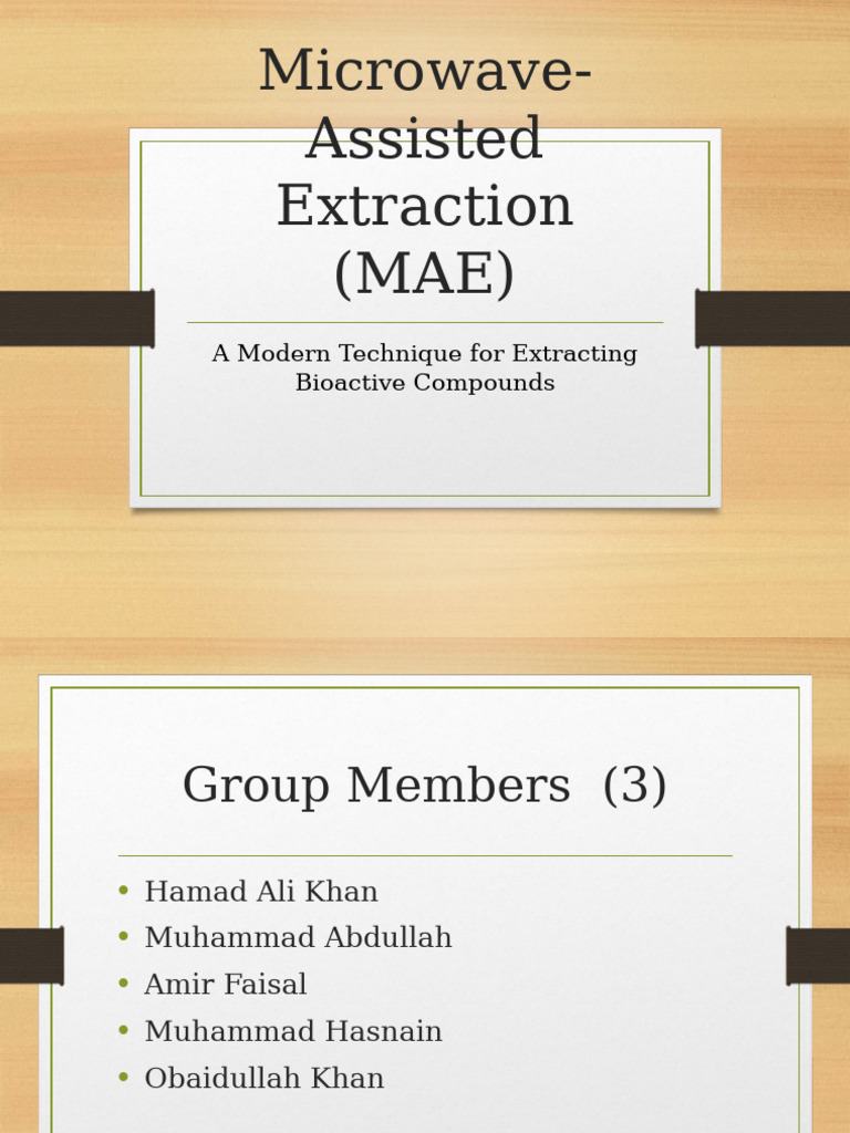Microwave-Assisted Extraction Benefits | PDF