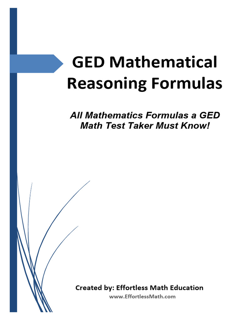 GED Mathematical Reasoning Formulas | PDF | Area | Triangle