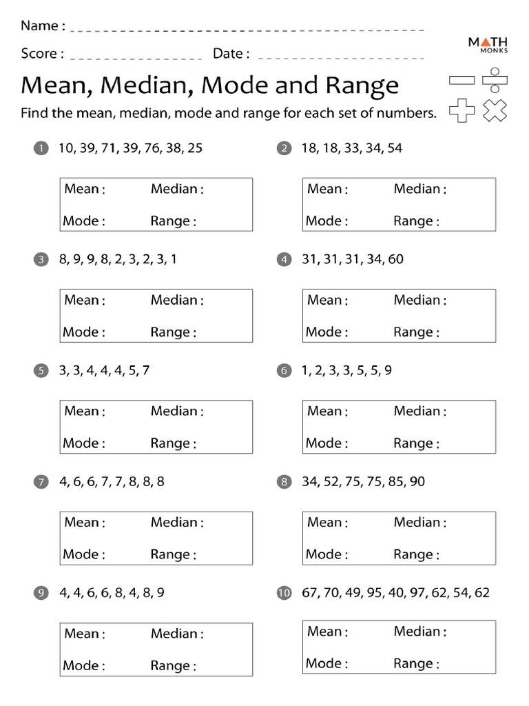 Mean-Median-Mode-Worksheets | PDF