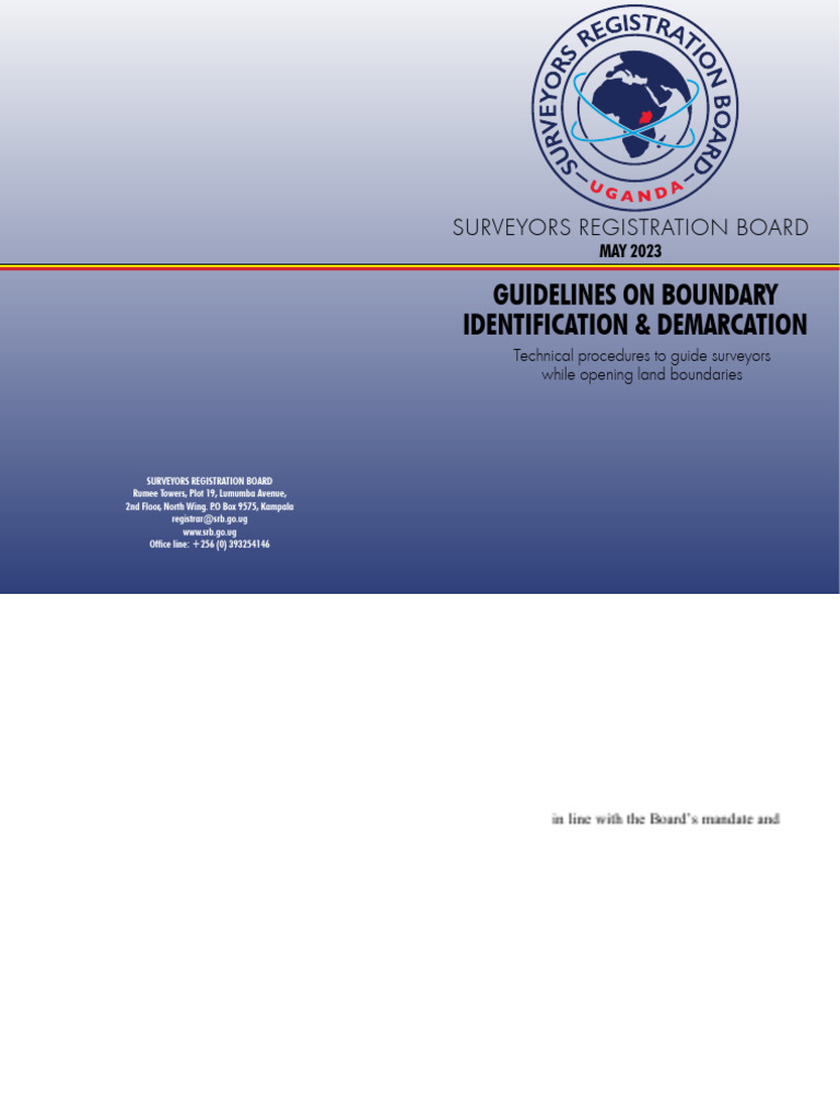 Final Copy Boundary Opening Guidelines | PDF | Surveying | Geographic Data And Information