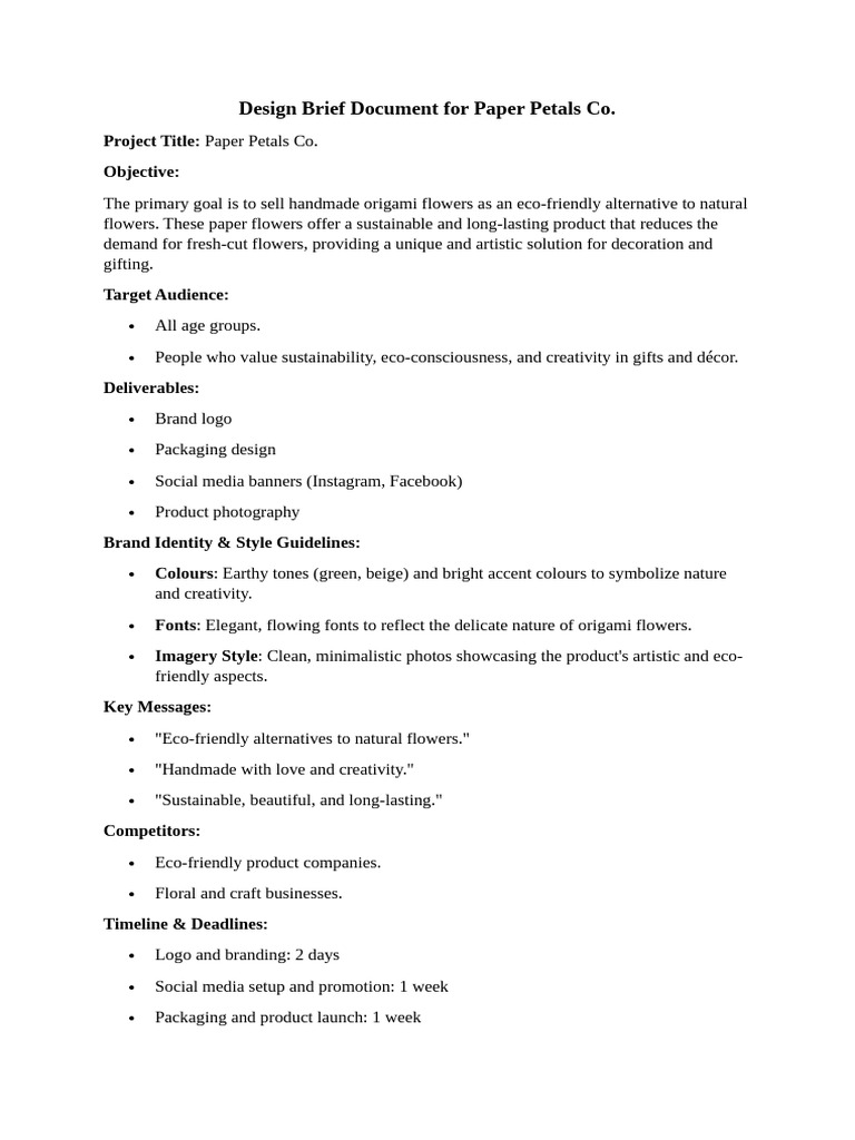 Design Brief Document | PDF