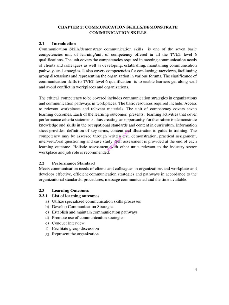 Communication Skills Notes Acc Lv5 | PDF