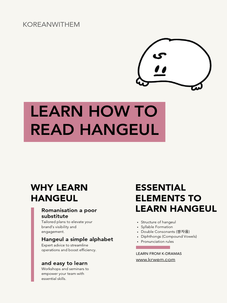 Learn Hangeul (1) | PDF | Linguistics | Collation