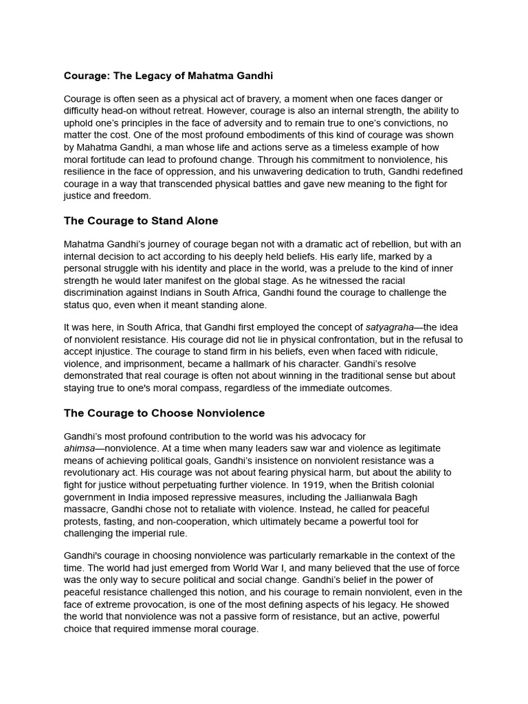 Courage | PDF | Nonviolence | Mahatma Gandhi