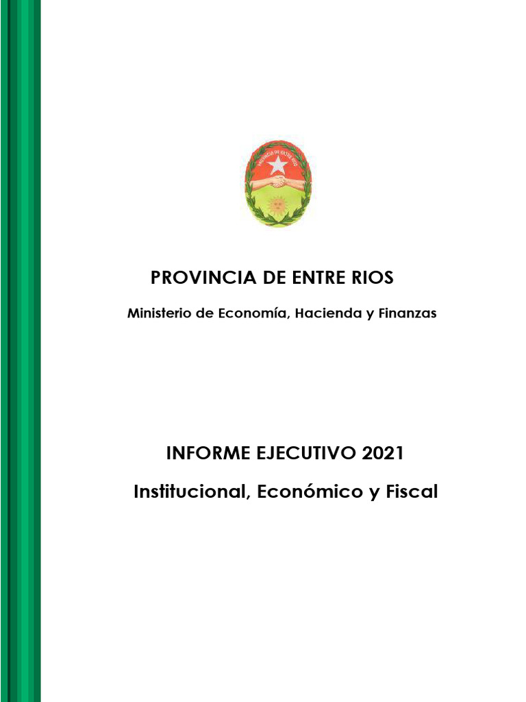Informe Económico y Fiscal 2021 Entre Ríos | PDF | Legislador ...