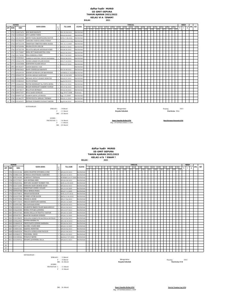 Absen Murid T.A. 2023 - 2024 smstr 1 (1) | PDF