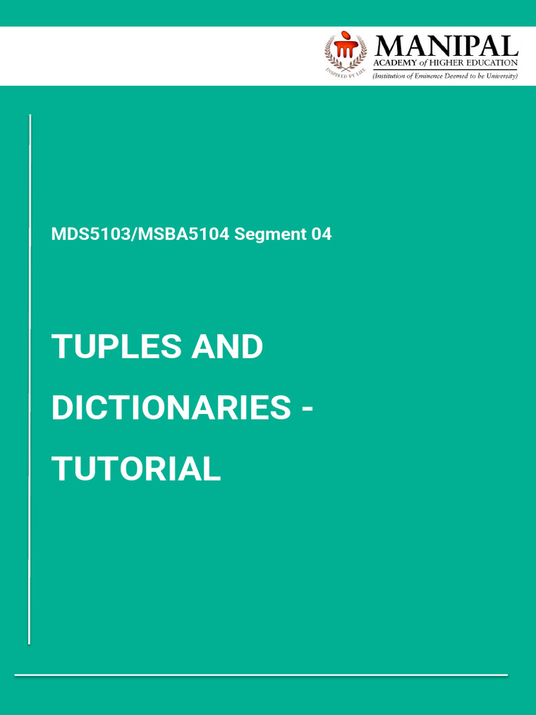 RM-Topic 8-Tuples and Dictionaries - Tutorial | PDF | Narendra Modi | Computer Programming