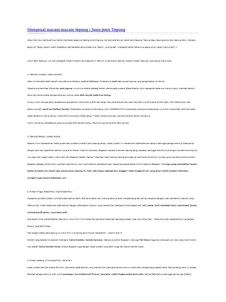 Mengenal Macam Tepung | PDF