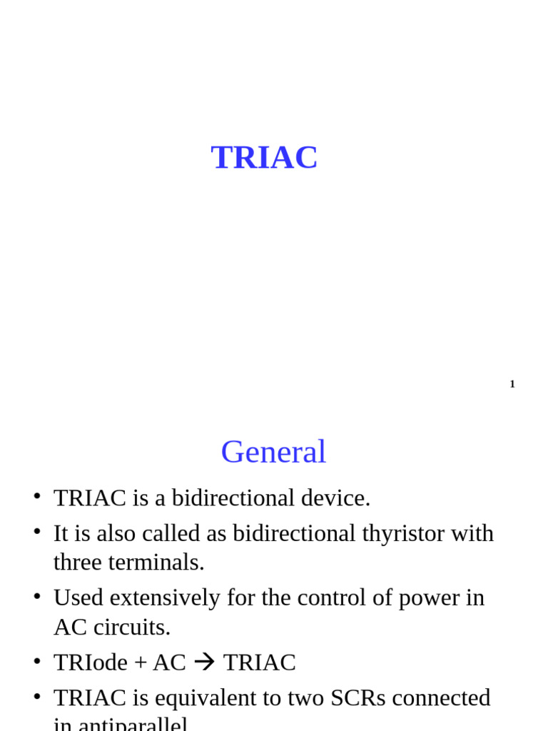 Overview of TRIAC Functionality | PDF