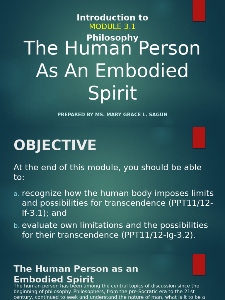 Module 3.1 The Human Person As An Embodied Spirit | PDF | Soul ...