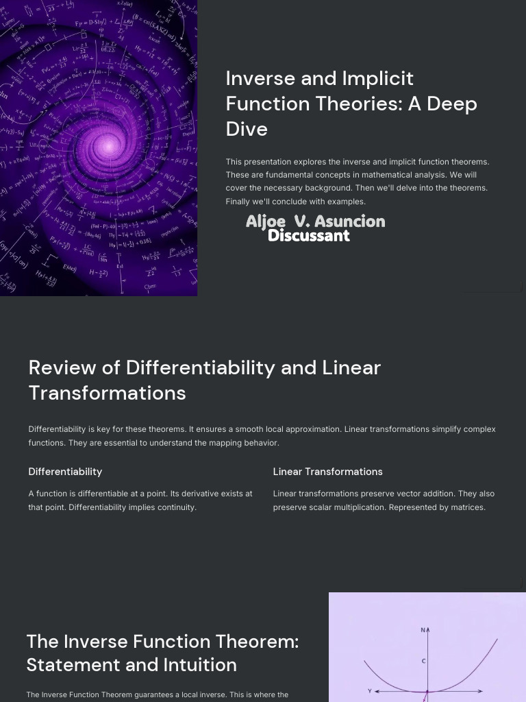 Inverse and Implicit Function Theories A Deep Dive | PDF | Function (Mathematics) | Linear Map