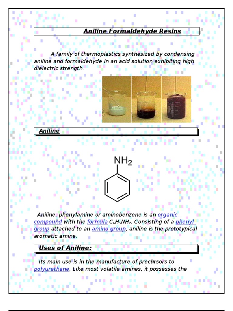 Aniline Formaldehyde Resins | Download Free PDF | Formaldehyde | Materials
