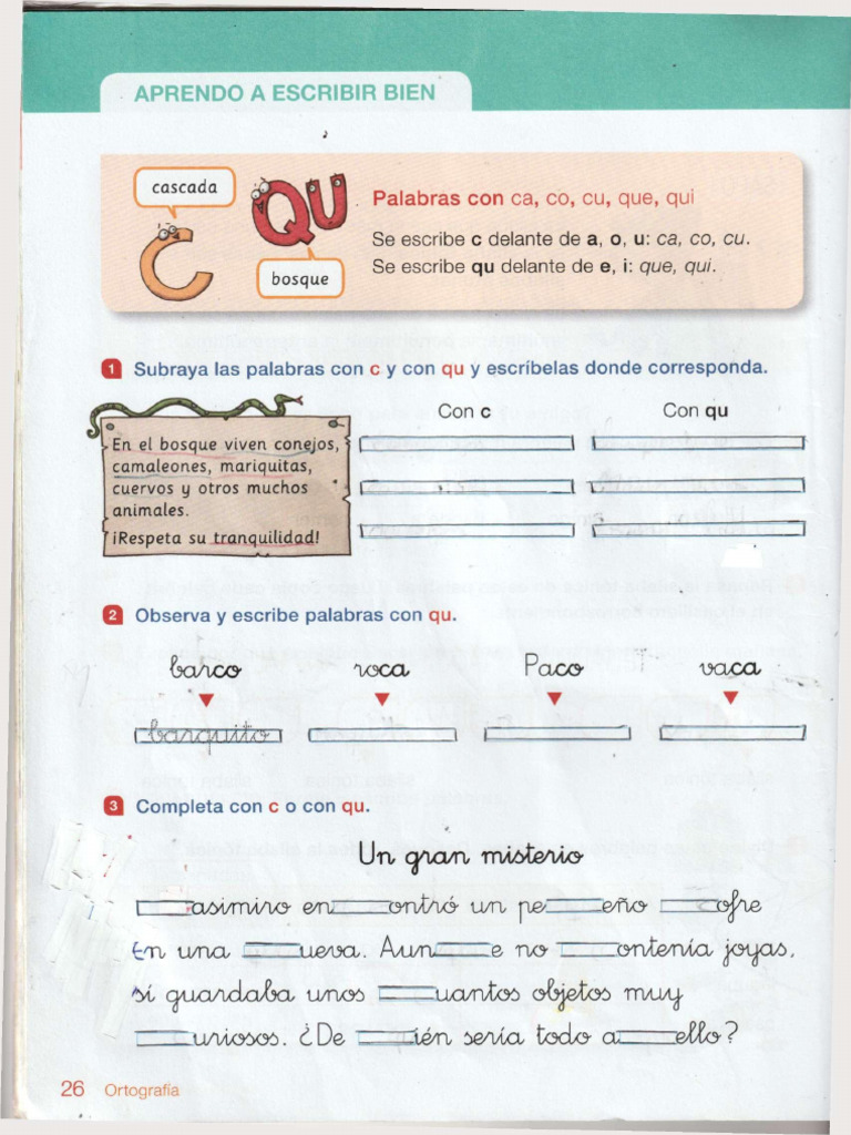 Palabras con C y QU en Ortografía | PDF