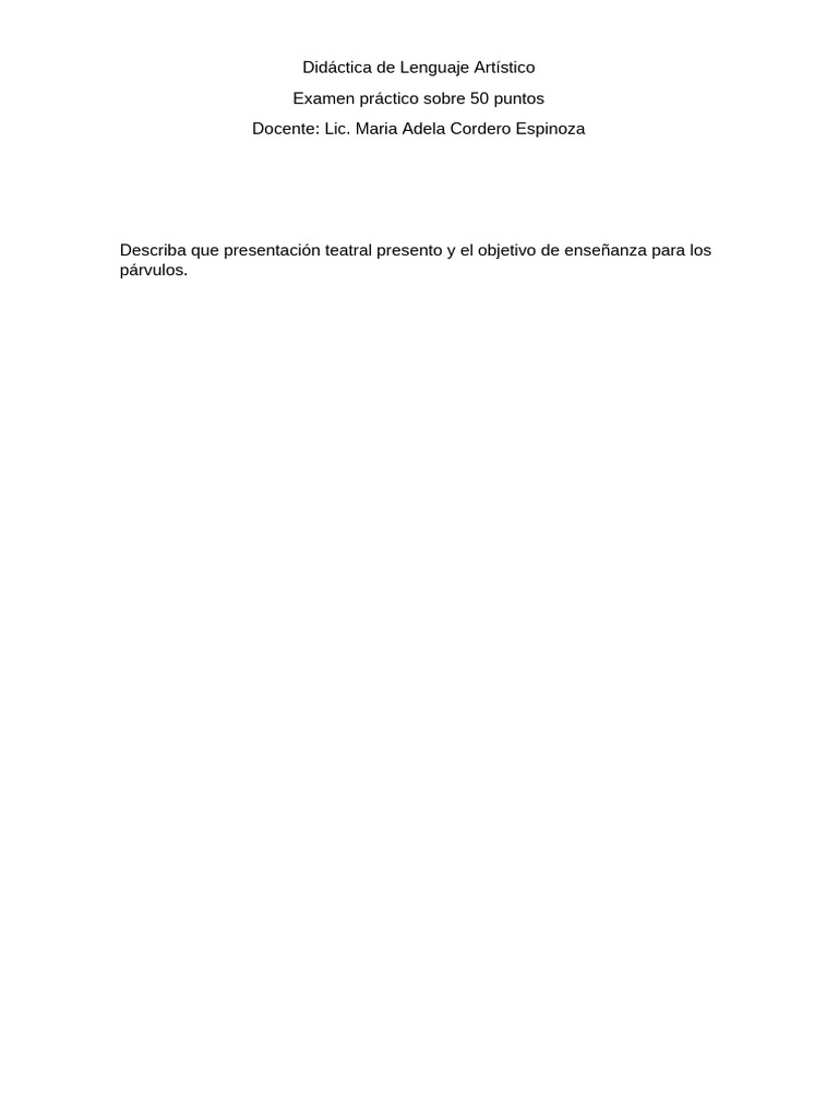 Lenguaje Artístico Practico 50 Pts | PDF