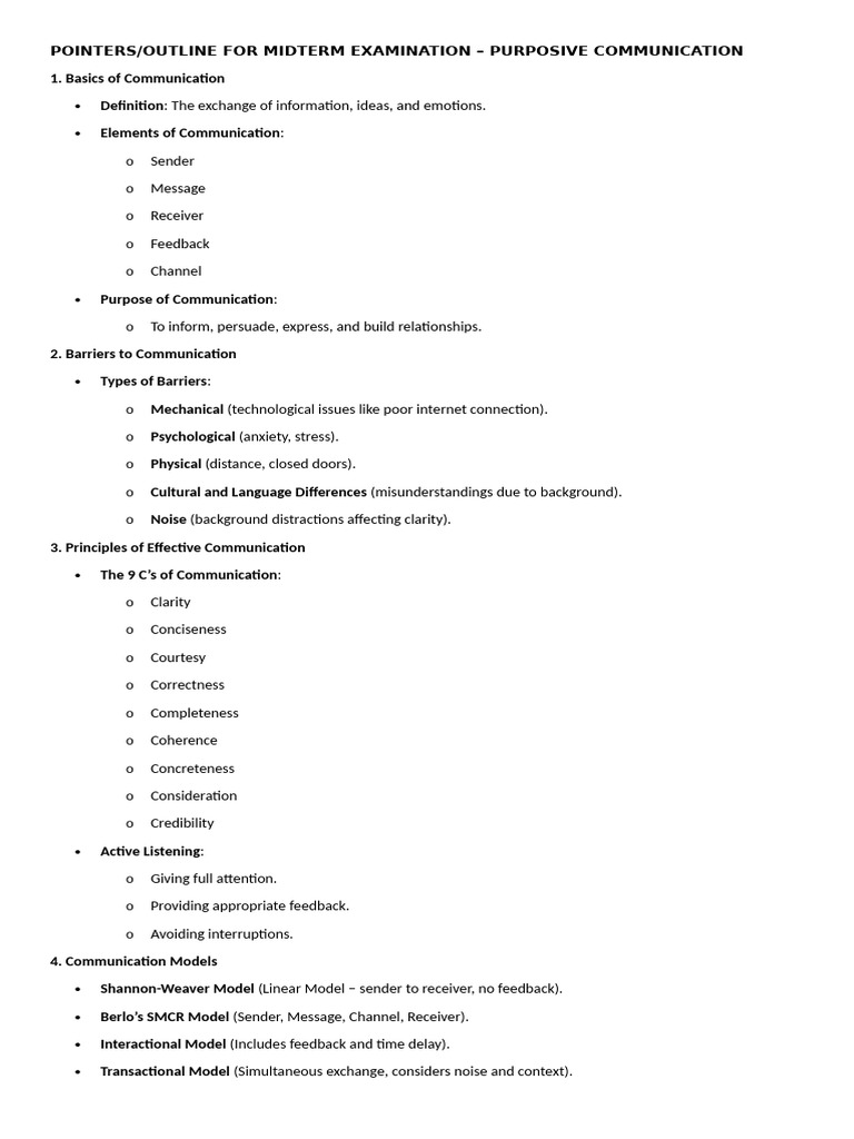 POINTERS-PURPOSIVE-COMM | PDF | Communication | Behavioural Sciences