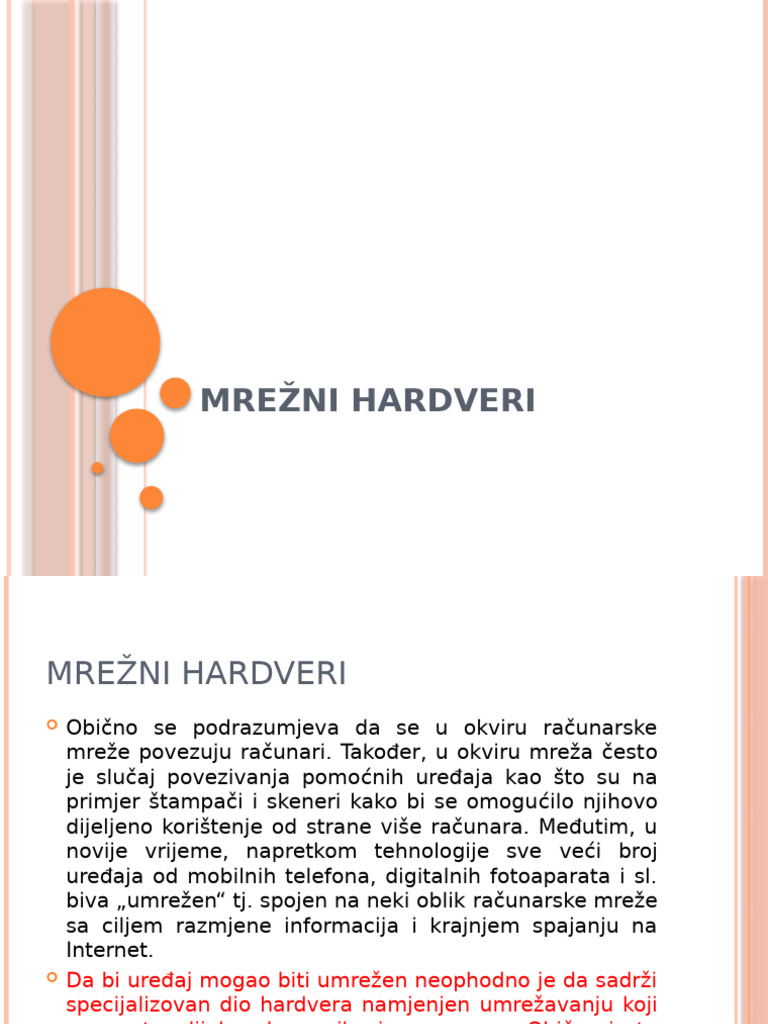Mrežni Hardveri | PDF