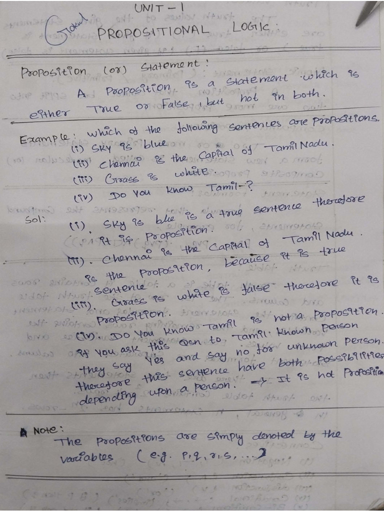 Discrete Mathematics Unit-1 Notes | PDF