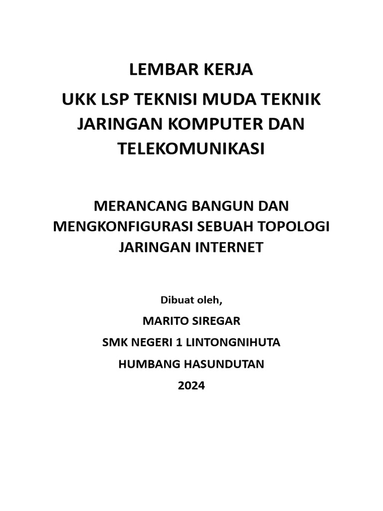 LEMBAR KERJA UKK LSP - MARITO SIREGARf | PDF