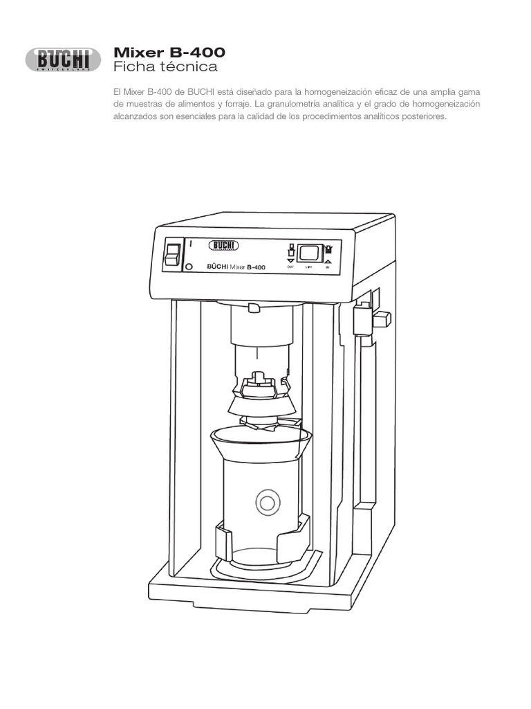 Buchi Mixer B-400 Descripción (AG184) | PDF | Acero