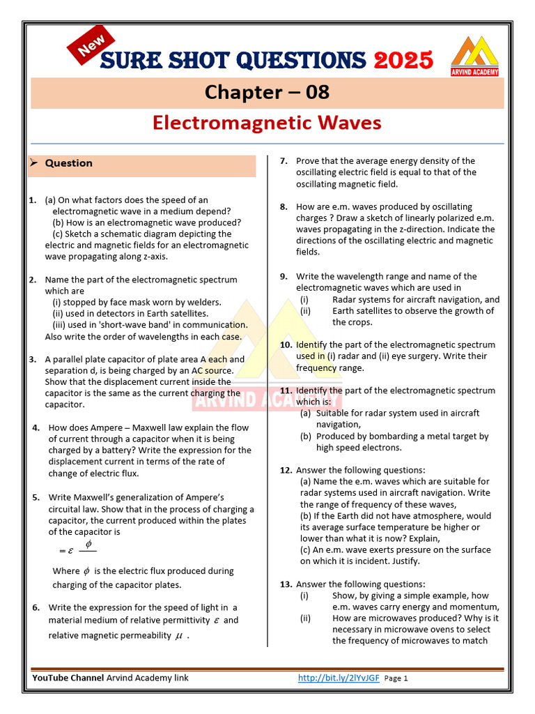 Question Chap 8 Electromagnetic Induction | PDF | Electromagnetic ...