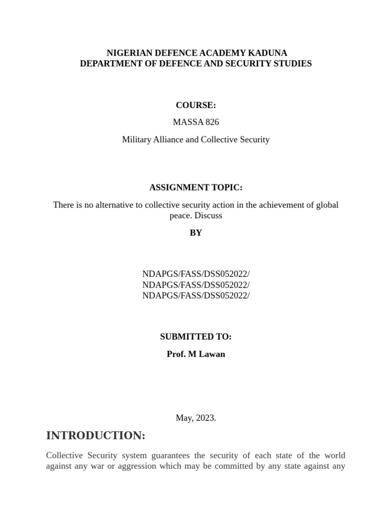 Collective Security MIKIN | PDF | United Nations Security Council ...