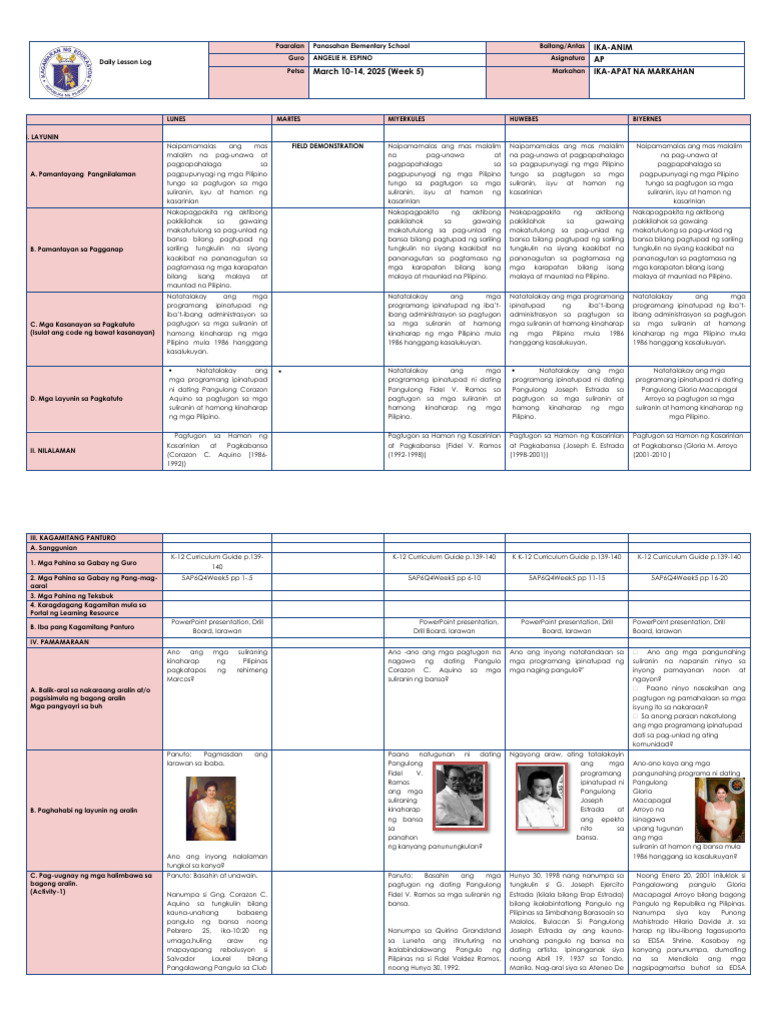 DLL_AP-6_Q4_W5 | PDF