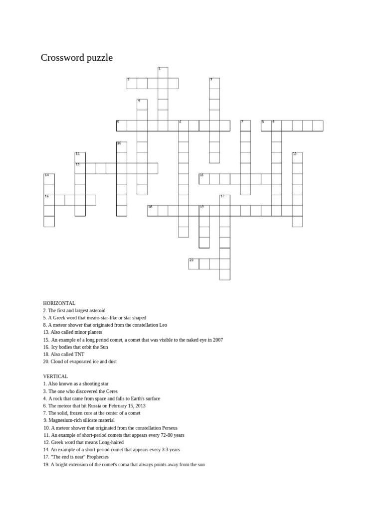 Crossword Puzzle CMA | PDF