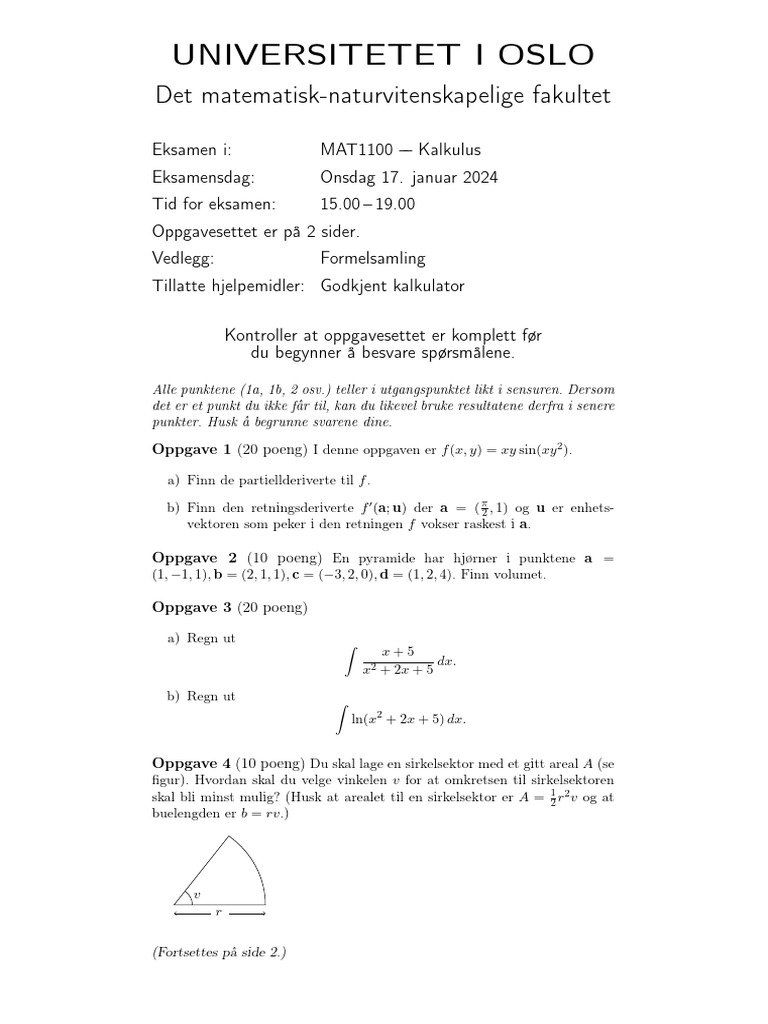 Mat 1100 H 23 Kont | PDF