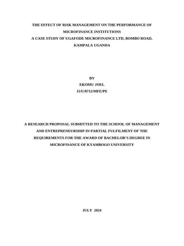 Ekomu Joel Research Report | PDF | Risk | Risk Management