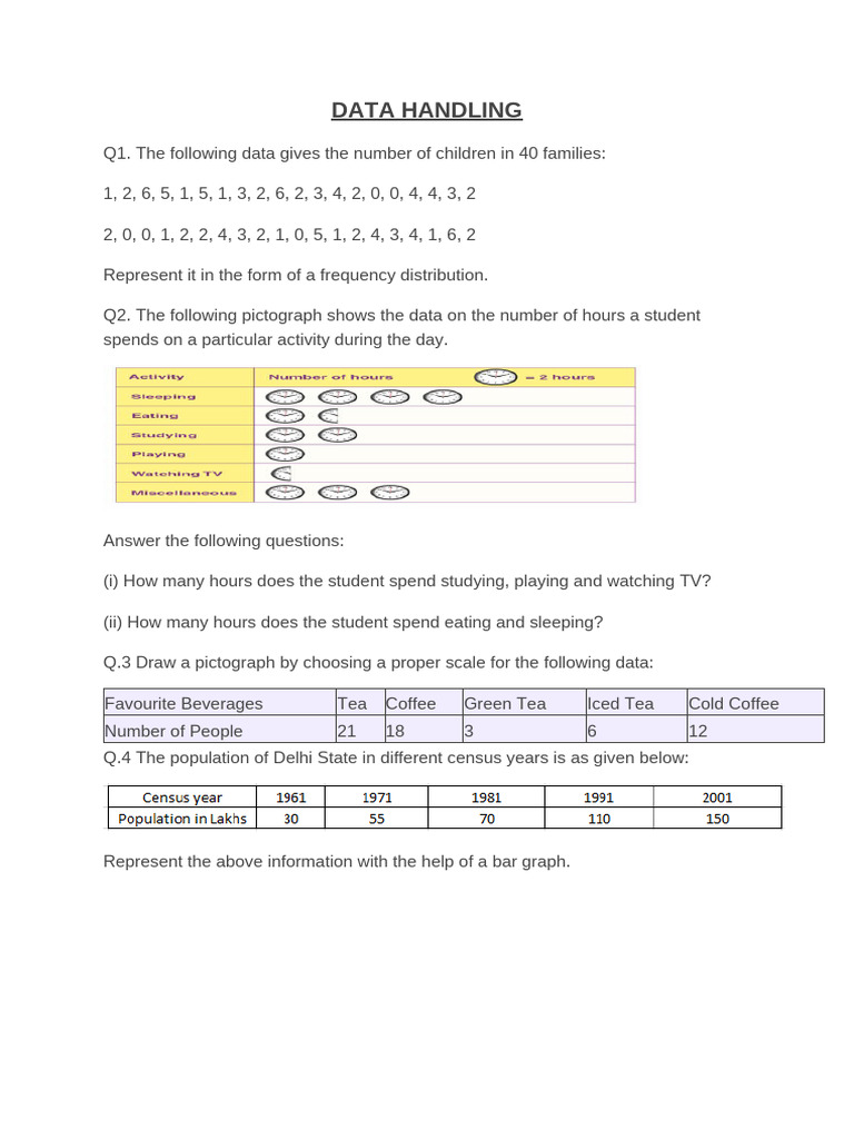 Data Handling Grade 6 | PDF