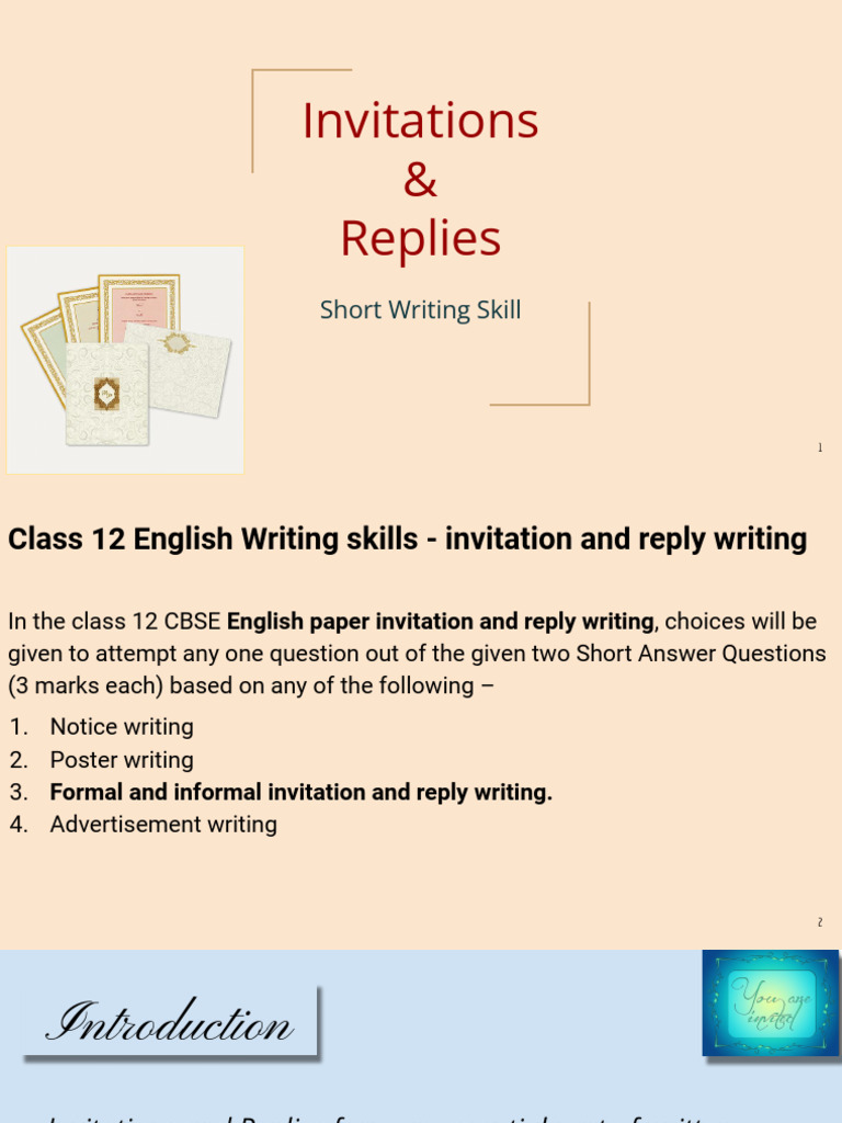 Class XII Invitations & Replies 2023 | PDF