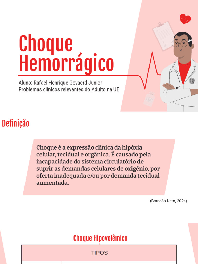 Choque Hemorrágico | PDF | Choque (circulatório) | Sangramento