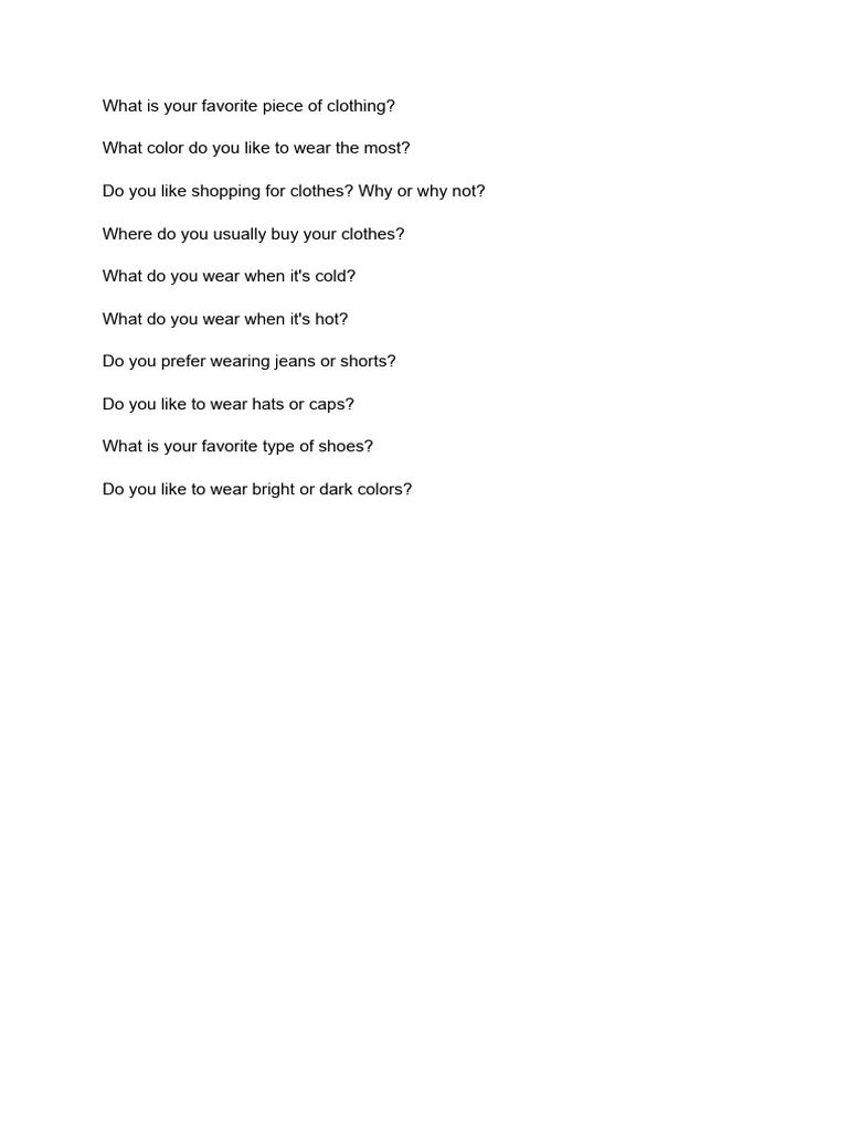 Warm Up Questions | PDF